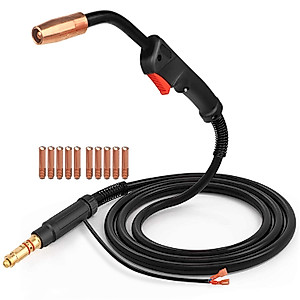 Zinger MIG Welding Gun Torch 100Amp 10' Replacement for Lincoln Magnum 100L K530-5 with 10PCS Mig Welding Contact Tips