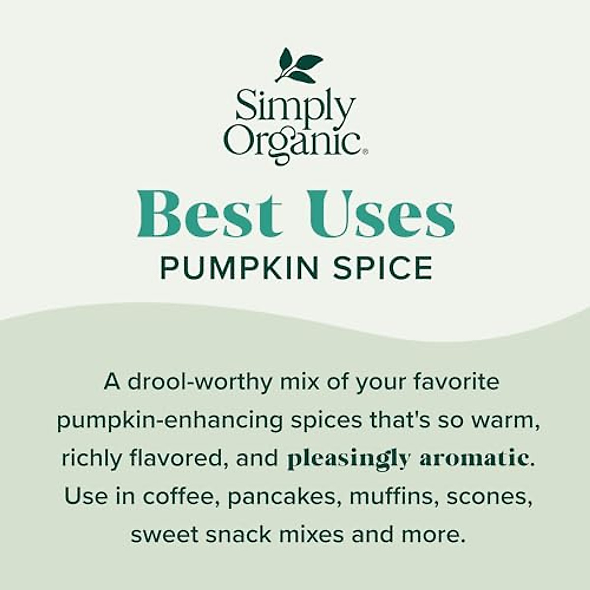 Simply Organic Pumpkin Spice, 1.94-Ounce Jar, Organic Nutmeg, Cloves, Ginger & Cinnamon, Enhances Tea, Seasoning, Kosher