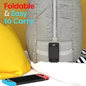 TALK WORKS Nintendo Switch Lite Stand - Folding Tabletop and Desktop Stand Display Holder Compatible with Nintendo Switch Lite - Adjustable Viewing Angle and Sturdy Base with Non-Slip Pad