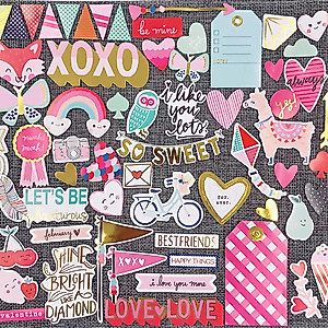 Scrapbook Stickers80pcs Cardstock Stickers Love Stickers Decorative Masking Stickers for Personalize Laptop Scrapbook Daily Planner and Crafts