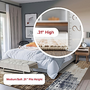 nuLOOM Fringed Performance Indoor Area Rug, Power Loomed, Easy Clean, Durable, Non-Shed, 3' x 5', Vanita Beige