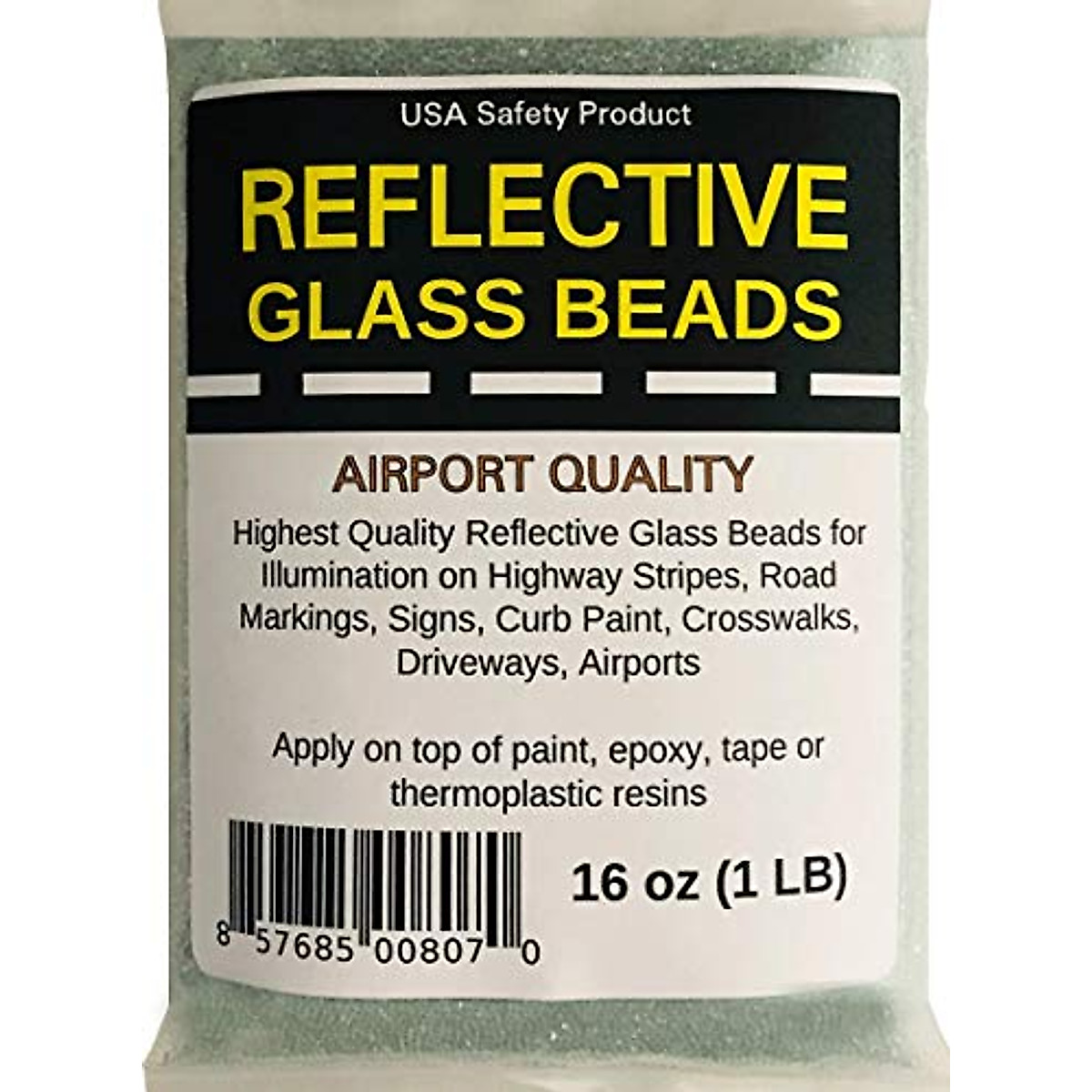 Reflective Glass Beads (1 LB Bag) | for Road Marking, Curb Paint, Traffic Paint, Pavement Striping, Parking Lots, Crosswalks, Driveways, Airports, Traffic Signs, Painting, Arts & Crafts