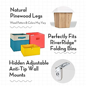 RiverRidge Kids Catch-All Toy Storage Organizer Bench with Cubbies & Toy Bins for Playroom Storage - Cubby Storage Organizer