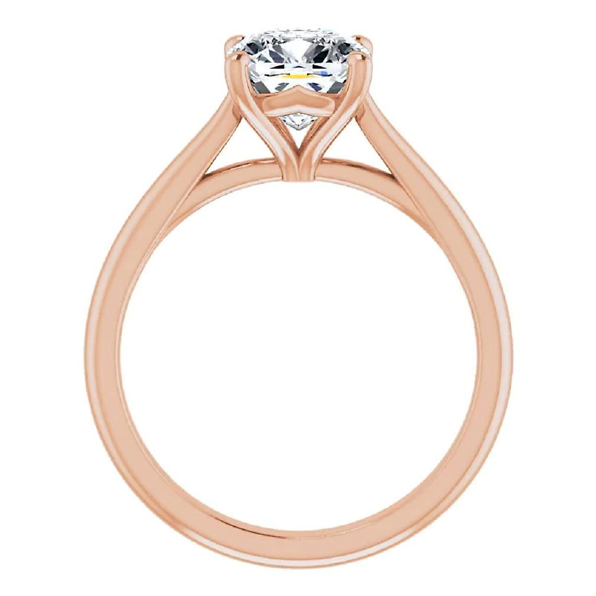 925 Silver, 10K/14K/18K Solid Gold Moissanite Engagement Ring, 3 CT Cushion Cut Handmade Solitaire Ring, Wedding Ring for Women/Her Anniversary Propose Gifts, VVS1 Colorless (925 Silver (Rose Gold Plated))