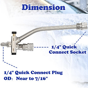 Tool Daily Pressure Washer Foam Cannon with Dual-Connector Accessory, Power Washer Double Tip Attachment For Soap Cannon, 5 Pressure Washer Sprayer Nozzles, 1/4" Quick Connect