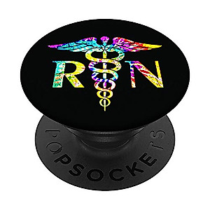 Lovely RN Registered Nurse Tie Dye PopSockets Grip and Stand for Phones and Tablets