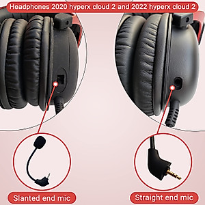 TNE 2 Pack Replacement Game Mic Microphone Boom for 2nd Version Wired Kingston HyperX Cloud 2 II Cloud Core Cloud Pro CloudX PS4 Xbox One Nintendo Switch Computer PC Gaming Headsets