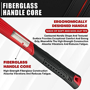 C&T 2lb Brass Sledge Hammer,Non-Sparking, Comfortable Fiberglass Handle,2-Pounds,Non-Magnetic,Corrosion Resistant