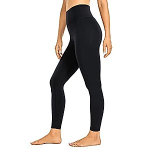 CRZ YOGA Women's Brushed Naked Feeling Yoga Leggings 25" - High Waisted Athletic Workout Leggings Yoga Pants Black Medium