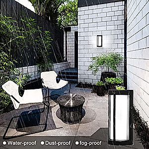 Phenas 10W LED Wall Sconce Light Outdoor Waterproof LED Wall Light Exterior LED Wall Lamp Black for Patio Porch Garden Courtyard Villa Terrace Hallway Stairs Balcony, Cool White