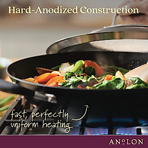 Anolon Advanced Home Hard-Anodized Nonstick Open Stock Cookware- Woks (14-Inch Covered Wok, Onyx)