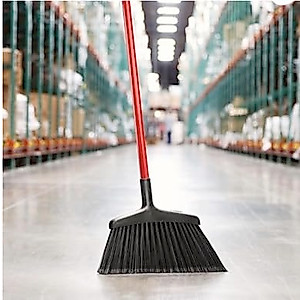 Commercial Wide Commercial Angle Broom, 55" Length, 15" Width, Black/Red (6)