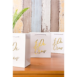 Crisky Bridesmaid Gift Bags, Loot Bag, Bachelorette Party Bag, Hen Party Bag, Bridal Shower, Team Bride, Set of 12, 4" x 8" x 9"