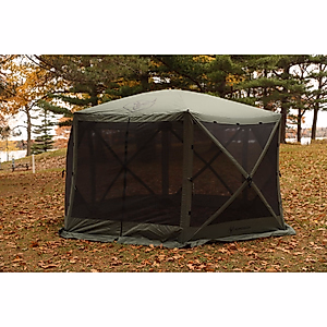 Gazelle GG601GR G6 8-Person 6-Sided Portable Pop-Up Gazebo with Mesh Wind Panels, Carry Bag, and Stakes, Alpine Green