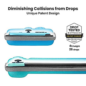 tomtoc Switch Case for Nintendo Switch, Slim Switch Sleeve with 10 Game Cartridges, Protective Switch Carry Case for Travel, with Original Patent and Military Level Protection, Twisted Blue