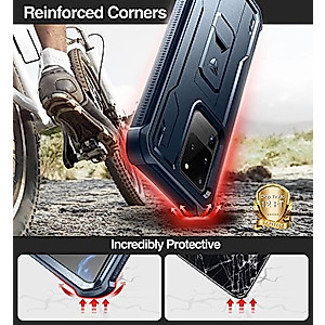 Dexnor Full Body Case for Samsung Galaxy S20 Ultra/6.9 inches, [Built in Screen Protector and Kickstand] Heavy Duty Military Grade Protection Shockproof Protective Cover for Galaxy S20 Ultra,Navy Blue