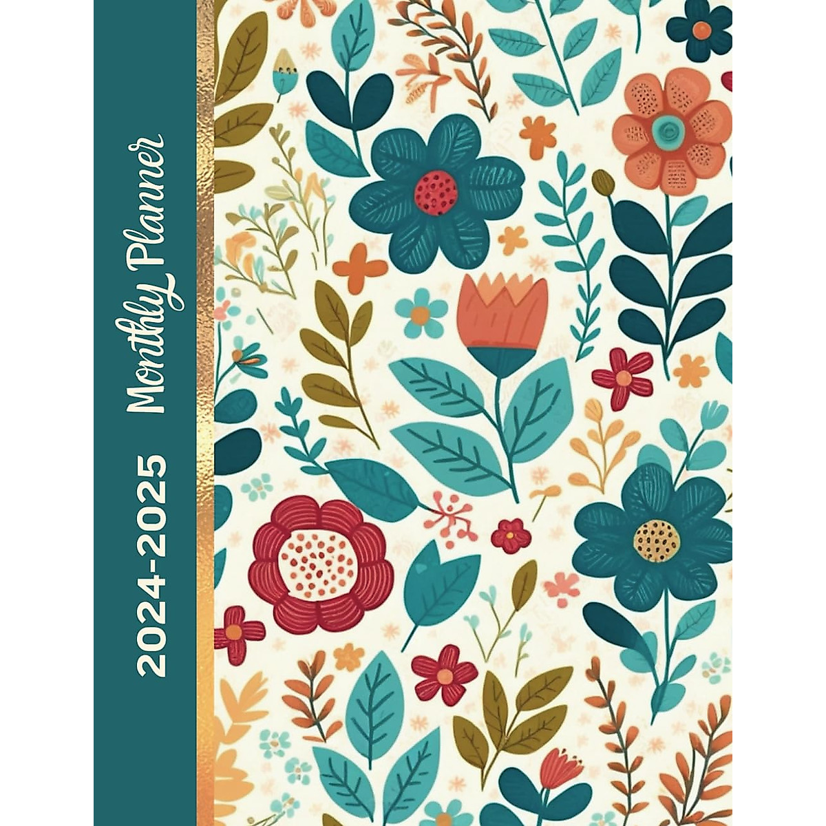 2024-2025 Monthly Planner: 2 Year Agenda from January 2024 to December 2025 with Federal Holidays and Inspirational Quotes | Yearly At A Glance ... Print Format| Pretty Purple Floral Design