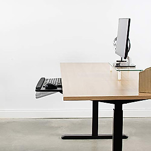 VIVO Adjustable Keyboard and Mouse Tray with Dual Height Track Spacer Brackets, Ergonomic Under Desk Platform and Spacer Bracket Combo, MOUNT-KB03B-KIT1