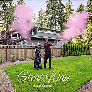 PFXNJDEQ Gender Reveal Confetti Powder Cannon, 4 Pink, 12 Inch, 100% Biodegradable Powder and Confetti, Gender Reveal Decorations, Gender Reveal Party Game Ideas, Gender Reveal Party Supplies (Pink)