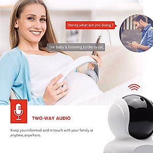 XM Wireless IP Security Camera Indoor Surveillance Camera Smart WiFi Home Camera for Baby/Pet/Nanny with Motion Detection 2-Way Audio Night Vision Cloud-Storage & TF Cardslot iOS/Android