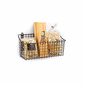 Spectrum Diversified Vintage Wall Mount Storage Basket, X-Large (Pack of 1), Industrial Gray