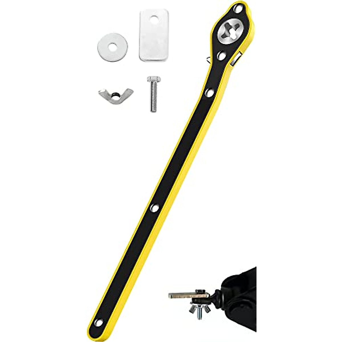 Car Jack Wrench, 360° Swivel Labor-Saving Car Jack Ratchet Wrench with Long Handle, Scissor Jack Lift Speed Handle Tool for Travel, Van, SUV and Other Vehicles