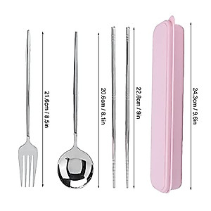 Cutlery Set Office Travel Chopsticks Portable Outdoor Tableware Spoon Stainless Steel Table Spoon Chopsticks Spoon Cooking Tableware Knife Set Tableware Kitchen Traveling