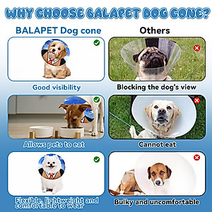 BALAPET Soft Dog Recovery Collar, Comfortable Lightweight Adjustable Pet Cone Collar for Dogs Recovery and Stop Licking,Fun Suit Pattern Styles Elizabethan Collar for Small Dog Cat(M)