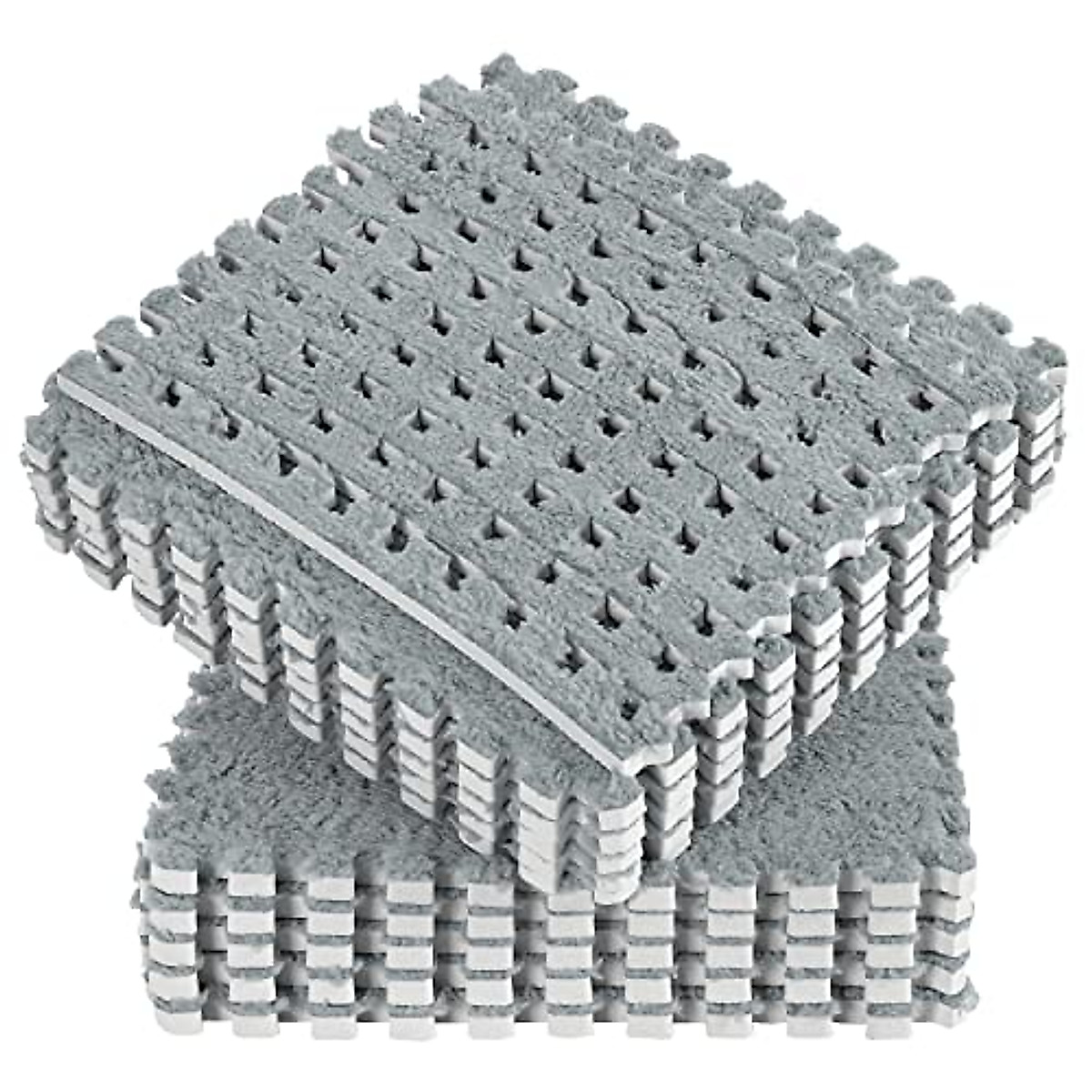 Oiibo 10PCS Guinea Pig Cage Liners Bed Mats 12"x12" with Borders, Small Animals Hedgehog Fleece Pee Pads Washable and Reusable for Pet Rabbit Dog Cat Playing or Sleeping Bedding Mat (Grey) (Grey)