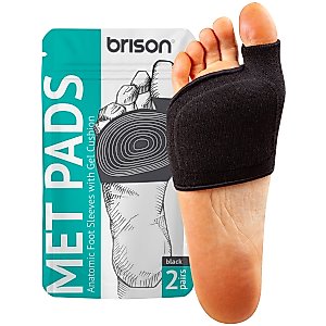Brison Metatarsal Pads for Women and Men Ball of Foot Cushion - Gel Sleeves Cushions Pad - Fabric Soft Socks for Supports Feet Pain Relief - 2 Pairs L (Men 10-12, Women 11.5-13.5)