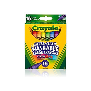Crayola 52-3281 Large Washable Crayons Assorted Colors 16 Count (Pack of 2)