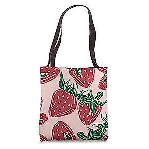 Vintage Summer Fruit Red Berries Strawberry Tote Bag