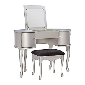 Linon Paloma Vanity Set, 30" x 40.5" x 19.25", Silver