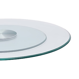 Clear Round Tempered Glass Table Top, 360°Rotation Strong Load Capacity Thick Tempered Glass Heavy Duty Turntable, Round Rotating Tray for Dining Table, Coffee Table, Restaurant Table (27.56inch)