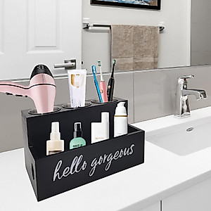 YCSWIM Hair Dryer Holder, Hair Tool Organizer, Bathroom Supplies Countertop Storage Stand and Vanity Caddy for Blow Dryer Curling Iron Holder Hair Straightener Brushes Hair Styling Accessories