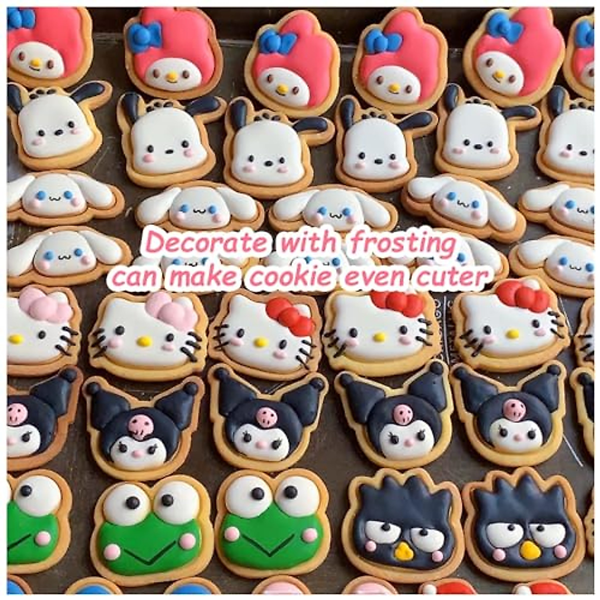 Mini Anime Cookie Cutter Set, 8 Piece Cartoon Stamped Embossed Molds for Baking Cupcake Pancake Apple Pie Pastry, Suitable for Gingerbread Frosting Decoration