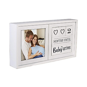 Malden International Designs 3448-44 Baby Countdown Blocks, 9.75” (W) x 5” (H) x 1.5” (D), White