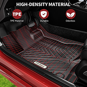 YITAMOTOR Floor Mats Compatible with F250/F350, Custom Fit Floor Liners for 2017-2024 Ford F-250/F-350 SuperCrew Cab, 1st & 2nd Row All Weather Protection