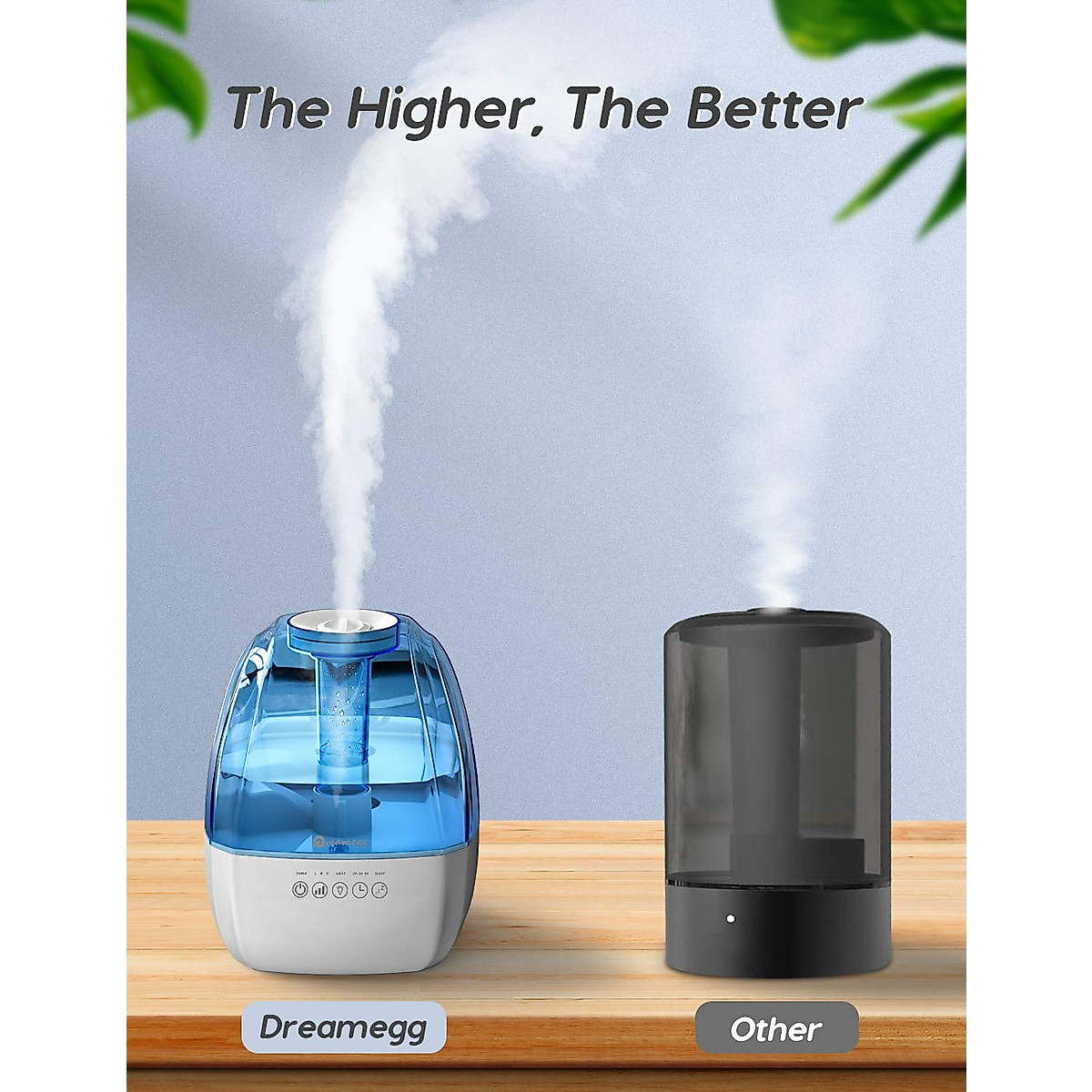 Cool Mist Humidifier - 4.5L Ultrasonic Humidifiers for Bedroom, Quiet Humidifier Large Room with 3 Mist Levels, Sleep Mode, Smart Timer, Night Light, All Night Moisture Humidifier for Baby Home Office