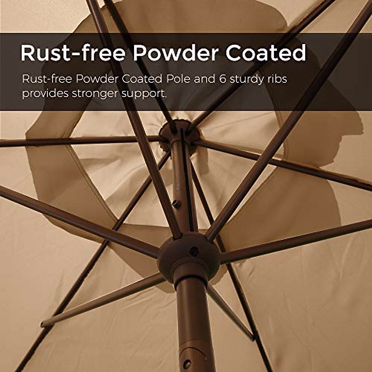 Abba Patio 7.5' Patio Umbrella Market Umbrella Outdoor Table Umbrella with Push Button Tilt & Crank for Patio, Beige