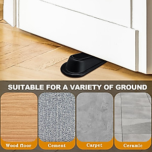 Frienda 36 Pcs Door Stoppers Heavy Duty Door Stop Wedge Rubber Door Stoppers for Door Bottom Carpet Tile Concrete Wooden Floor