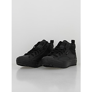 Converse Unisex Chuck Taylor All Star Malden Street Mid High Sneaker Boot Leather - Lace up Closure Style - Black 10