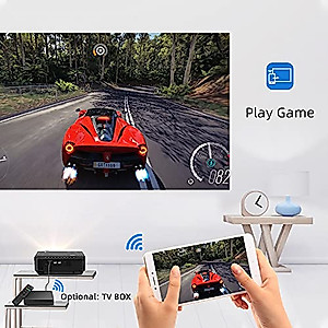 K18 Mini LED 1920x1080 Full HD 1080P Portable Game LCD Projector Enjoy Life, Enjoy Private Theatre (Color : K18 add TV box)