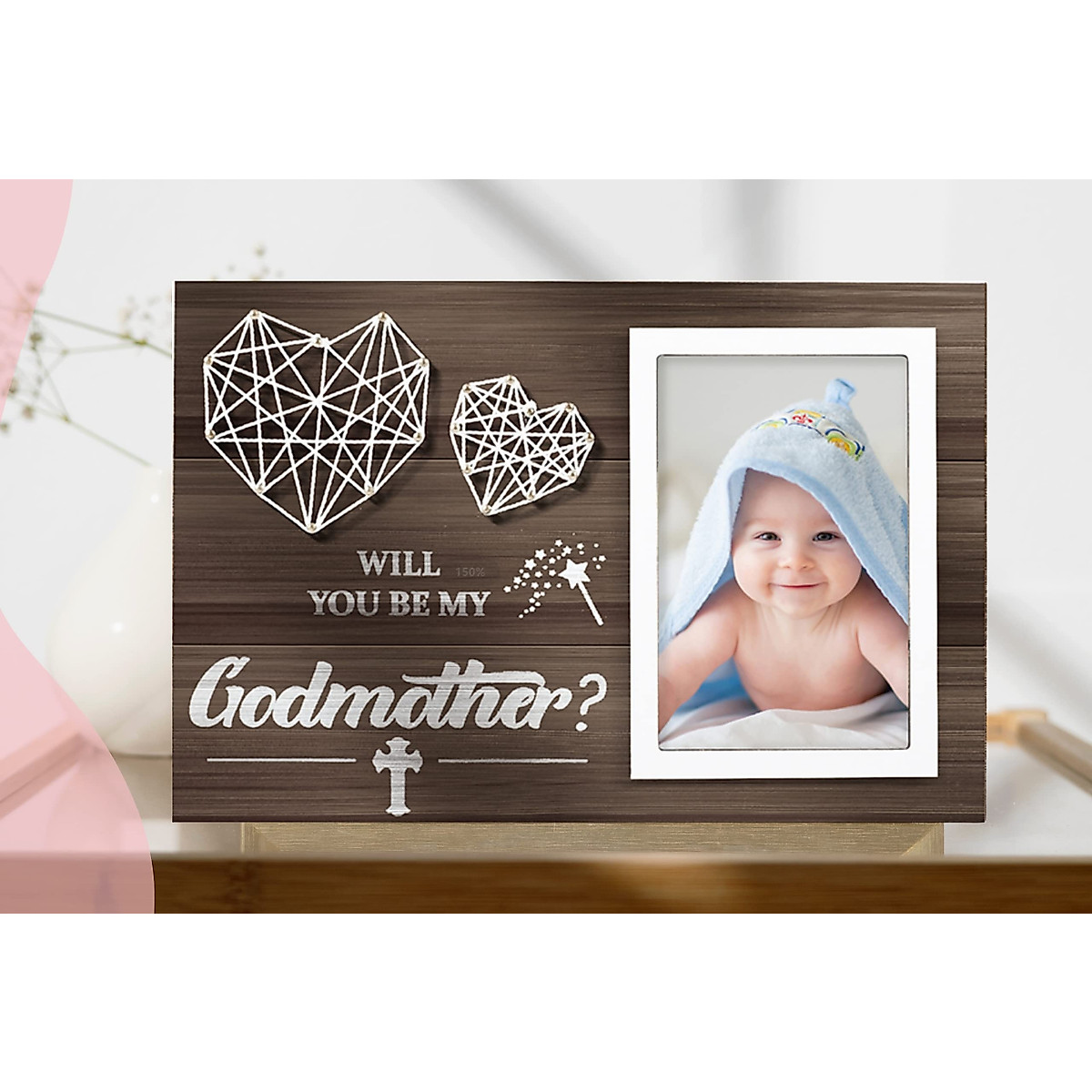 Rivocoda Godmother Proposal Gift, Will You Be My Godmother, Godmother Gifts from Godchild, Picture Frame Gift for Mother's Day or Birthday