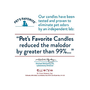 Pet's Favorite - Tested & Proven - Odor Eliminating Candle, Pet-Friendly Scented Candle, in 7 Great Fragrances – 70-Hour Burn Time, Cotton Wick (Lemon, Pack of 1)