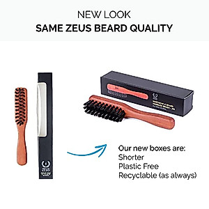 ZEUS Beard & Mustache Brush with Handle, Boar Bristle Brush for Untangling Beard Hairs – MADE IN GERMANY (SOFT BRISTLES) J92