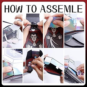 HOMEZZO 16 Pcs Coffin Treat Boxes, Holographic Halloween Vampire Party Supplies,Dracula Bloody Gothic Halloween Candy Boxes for Horror Movie Party Trick or Treat