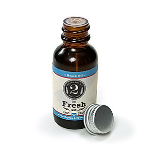 The Fresh Man Beard Oil and Beard Balm - Spearmint & Eucalyptus - Essential Oil Scented Beard Conditioner and Beard Balm Bundle by The 2 Bits Man
