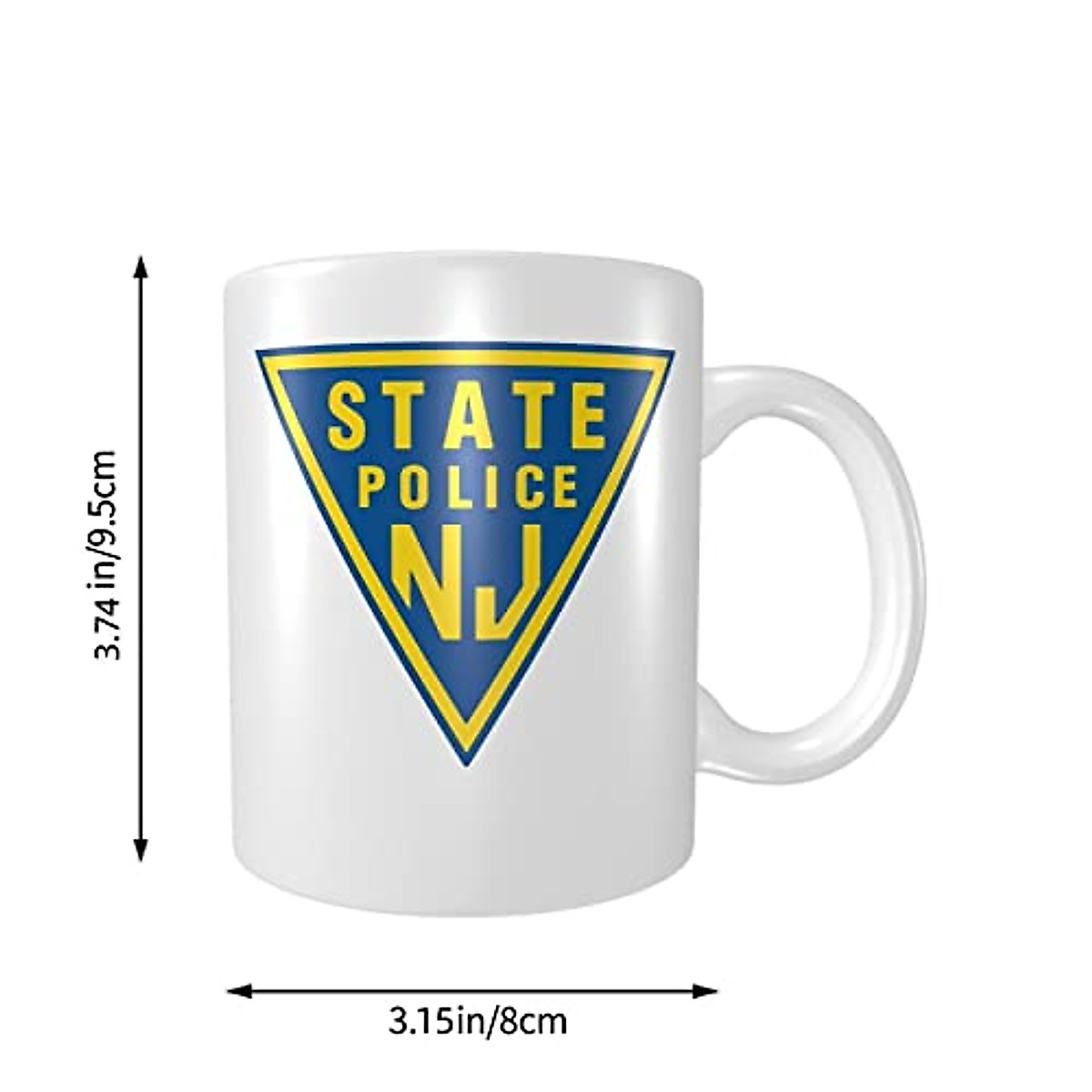 Nj State Police Porcelain Coffee Mugs, Classic Ceramic Cup For Tea Latte Cappuccino