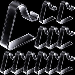 Patelai Transparent Clear Tablecloth Clips, Plastic Table Cloth Hold Down Clips Table Cloth Holder for Christmas Home Wedding Party Indoor Outdoor Picnic（48 Pieces, Large）